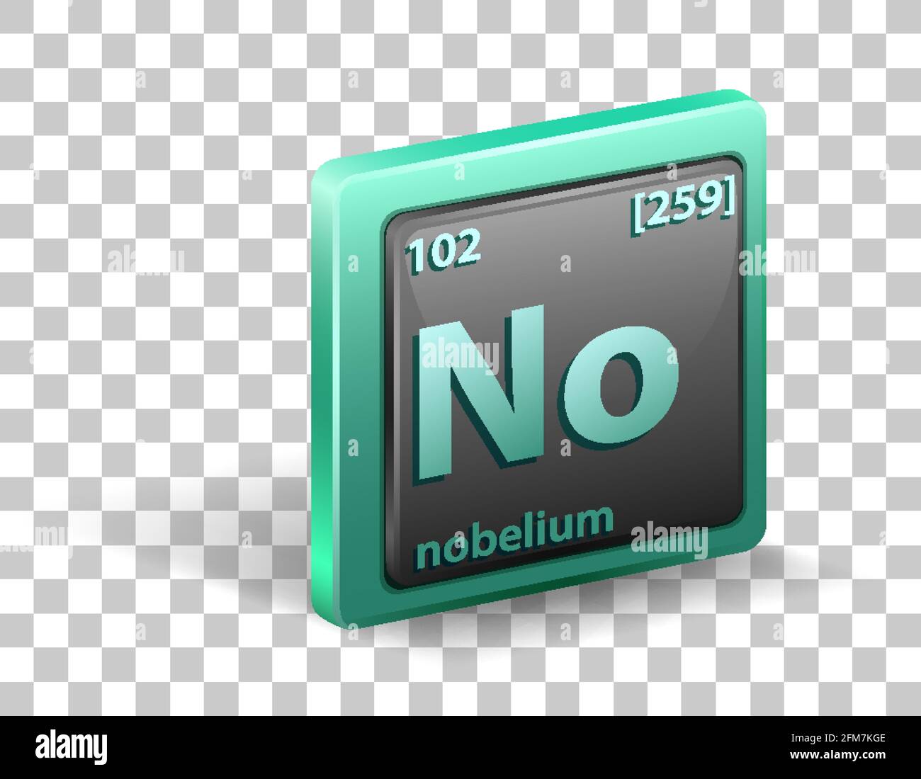 Nobelium chemical element. Chemical symbol with atomic number and ...