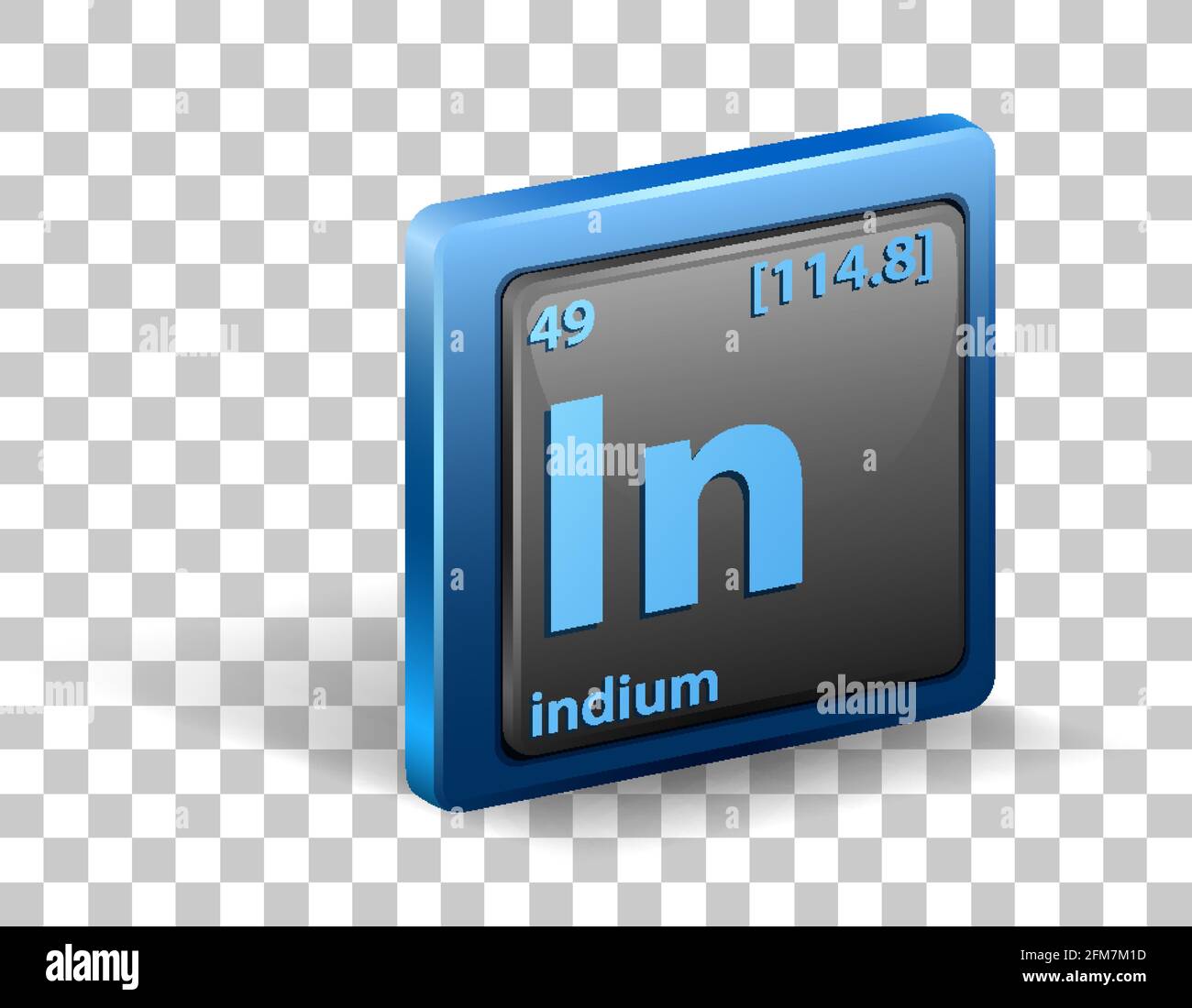 Indium chemical element. Chemical symbol with atomic number and atomic ...
