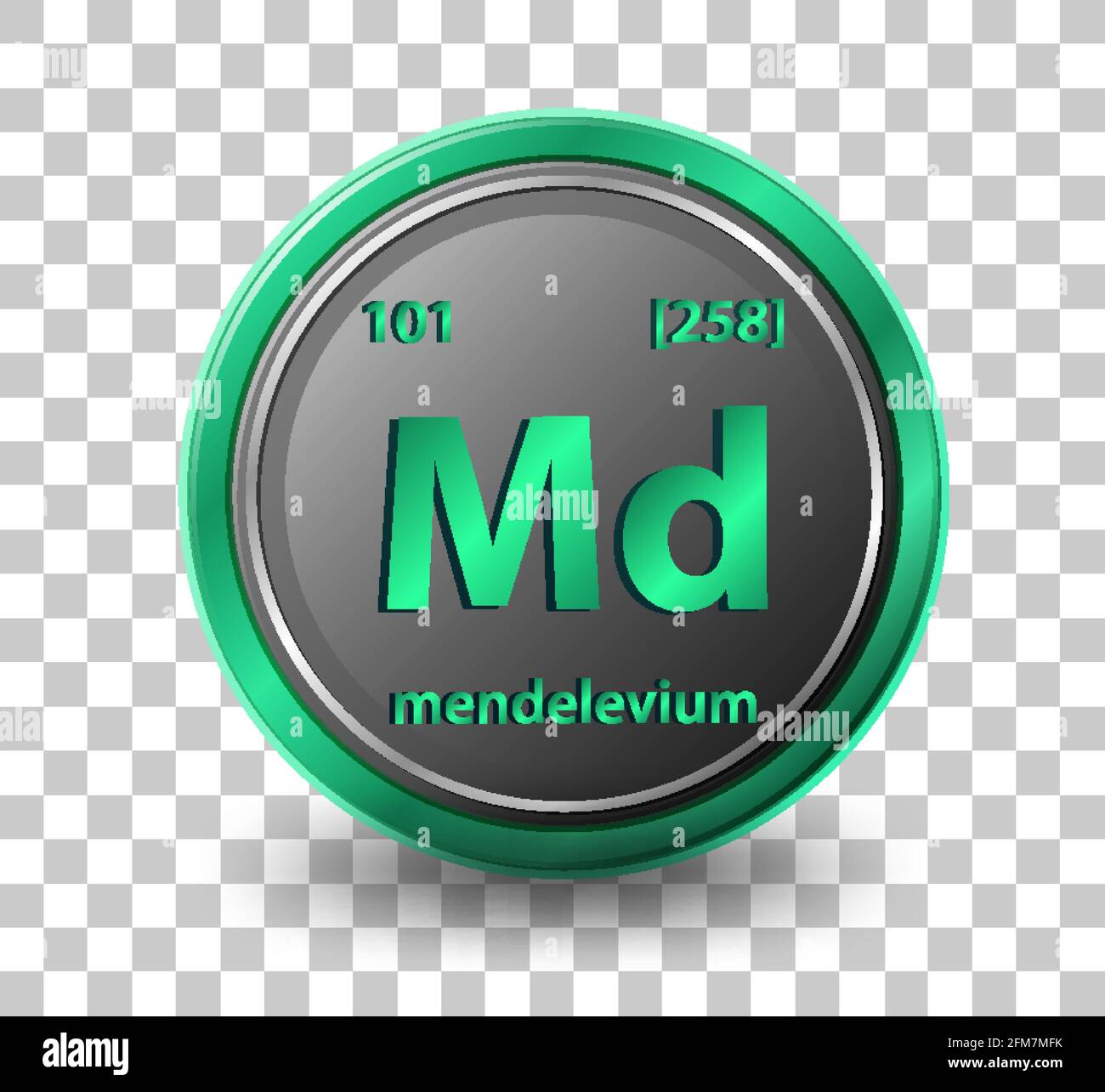 Mendelevium chemical element. Chemical symbol with atomic number and ...