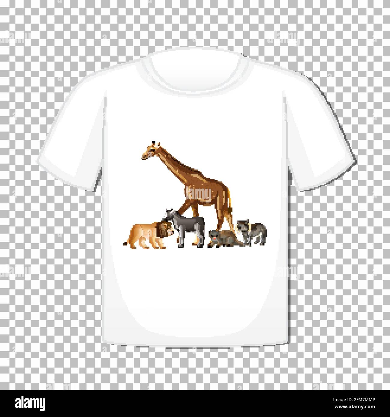 Wild animal group design on t-shirt isolated on transparent background ...