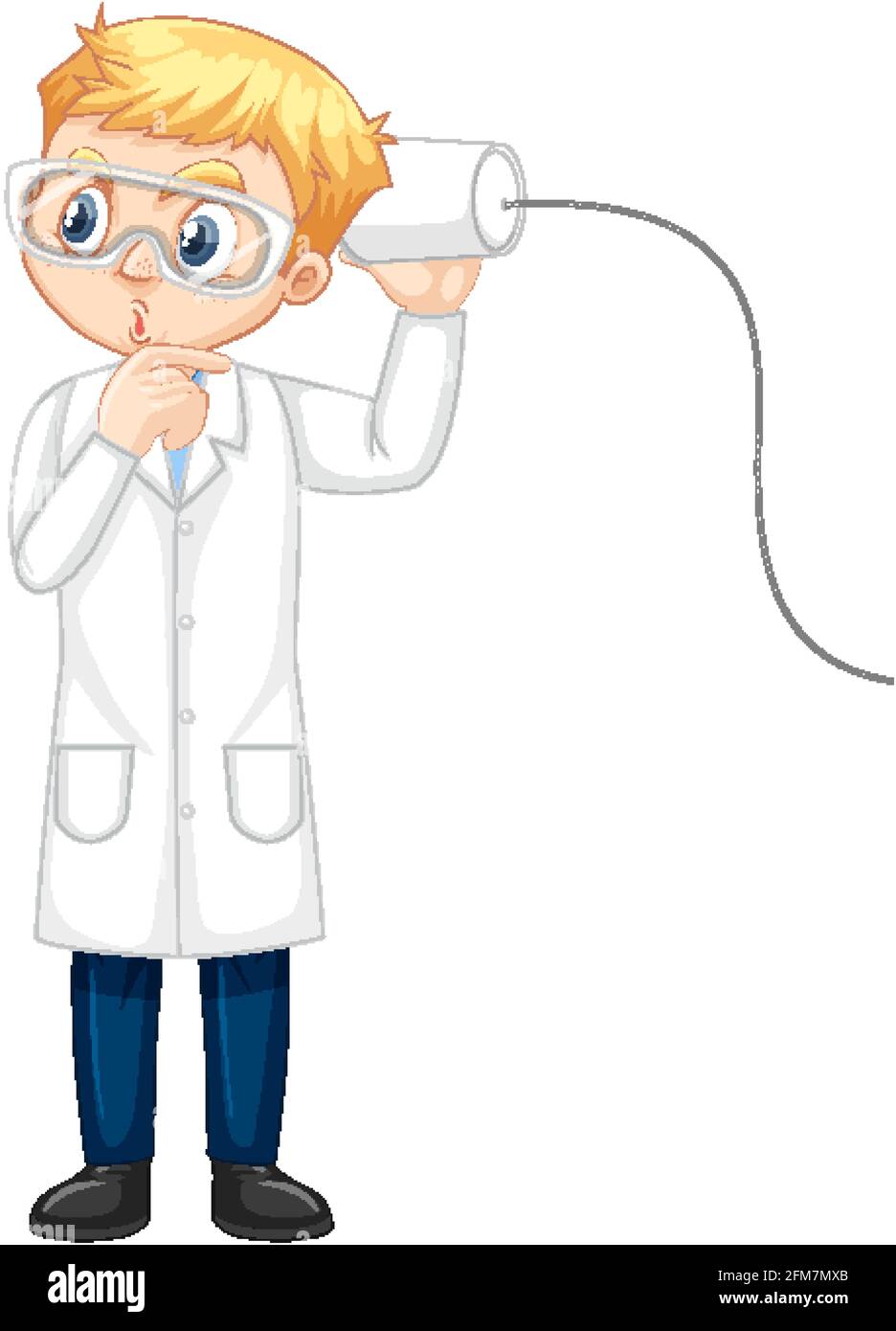 A boy cartoon character wearing laboratory coat illustration Stock ...