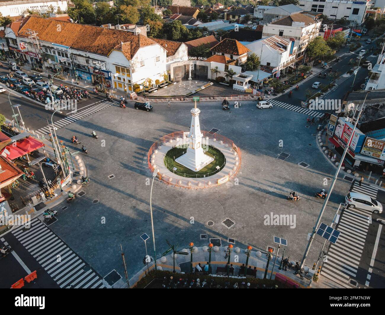Aerial view of Tugu Jogja or Yogyakarta Monument, Indonesia. Yogyakarta ...