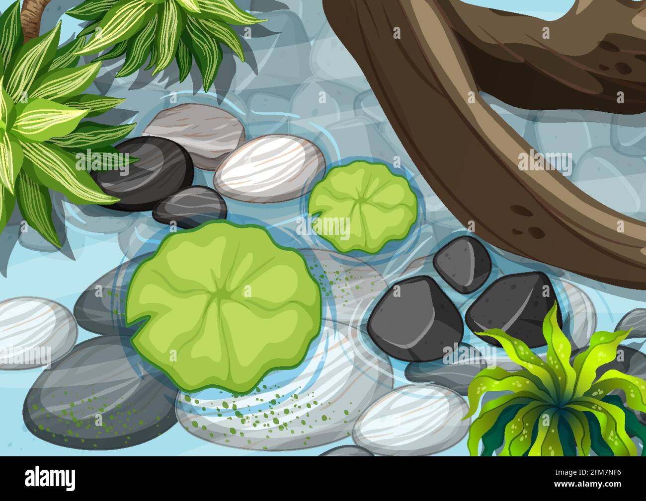 Top view of pond close up scene illustration Stock Vector Image & Art ...