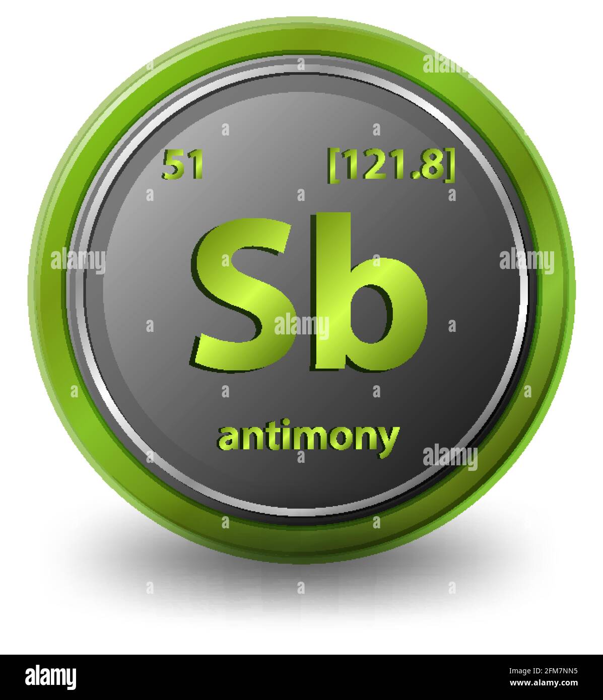 Antimony chemical element. Chemical symbol with atomic number and ...