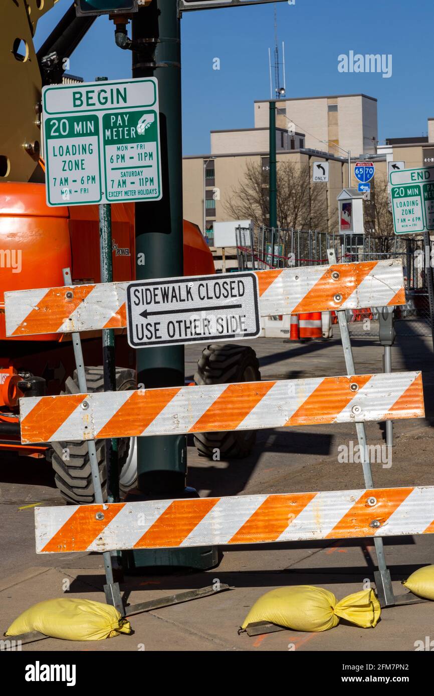 Closed sidewalk hi-res stock photography and images - Alamy