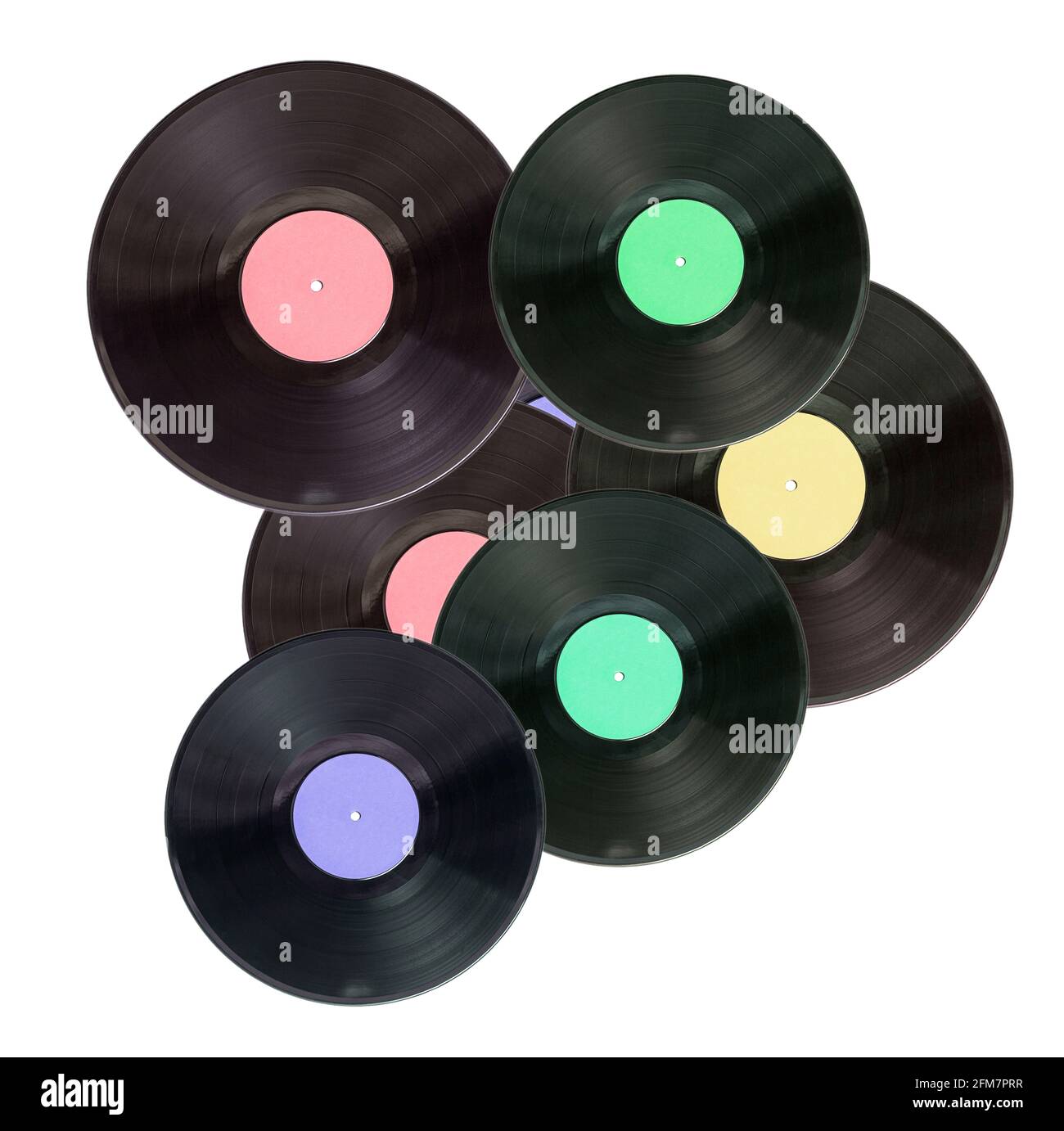 vinyl records on the white background Stock Photo - Alamy