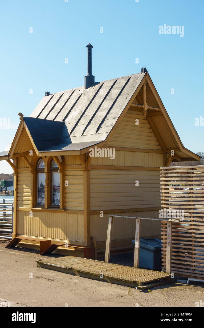 Old wooden hut at the Market square of Helsinki Finland Stock Photo - Alamy