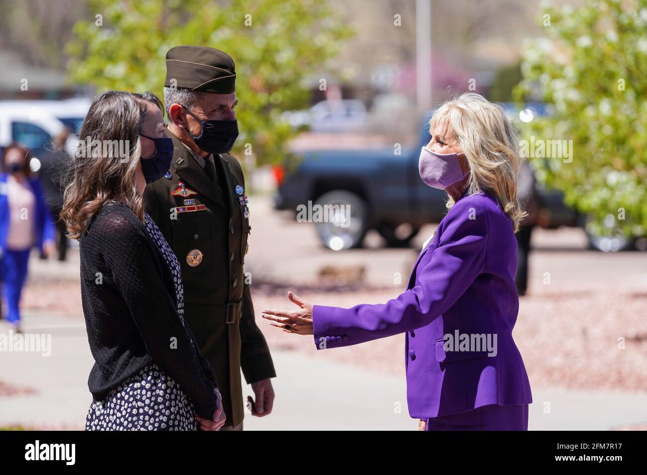 Colorado Springs, United States. 06th May, 2021. Dr. Jill Biden greets ...