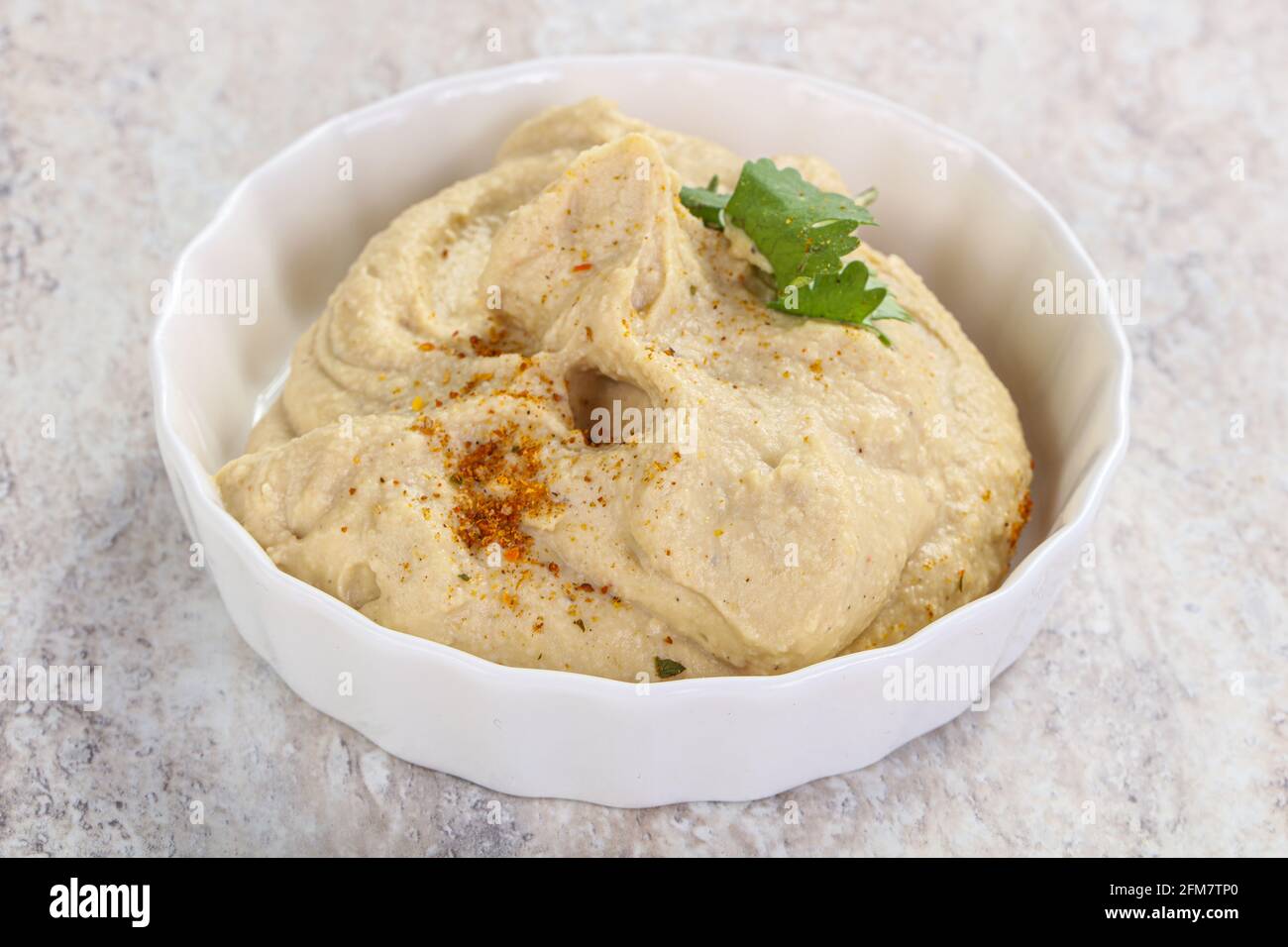 Vegan cuisine – Traditional Jewish Hummus with olive oil Stock Photo ...