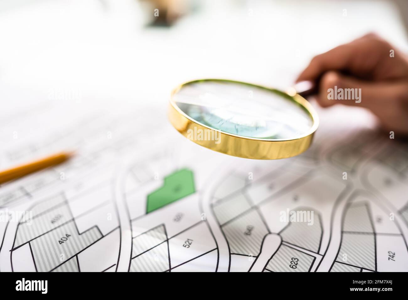 Cadastre Land Map Plot And Building Survey Stock Photo - Alamy