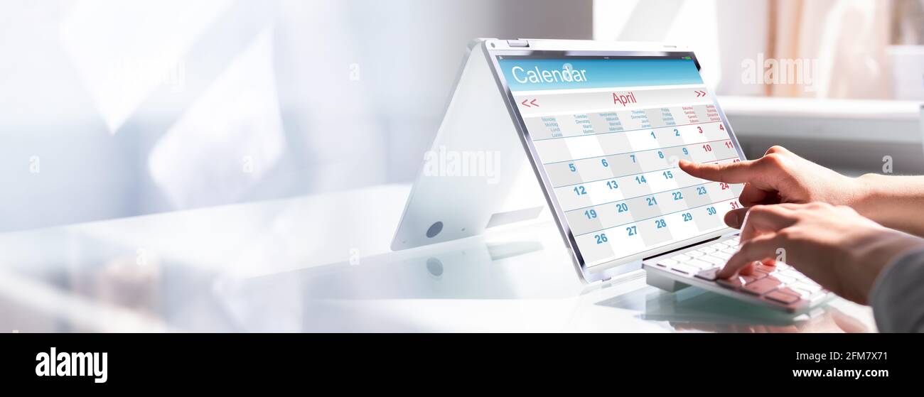 Digital Hybrid Tablet Executive Weekly Agenda Calendar Stock Photo - Alamy