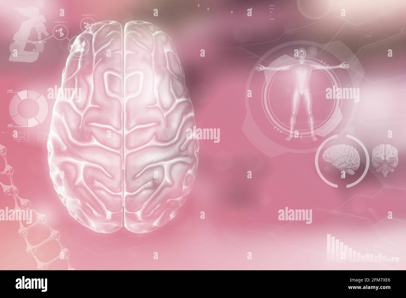 Human brain, nerve analyzing concept - very detailed modern texture ...