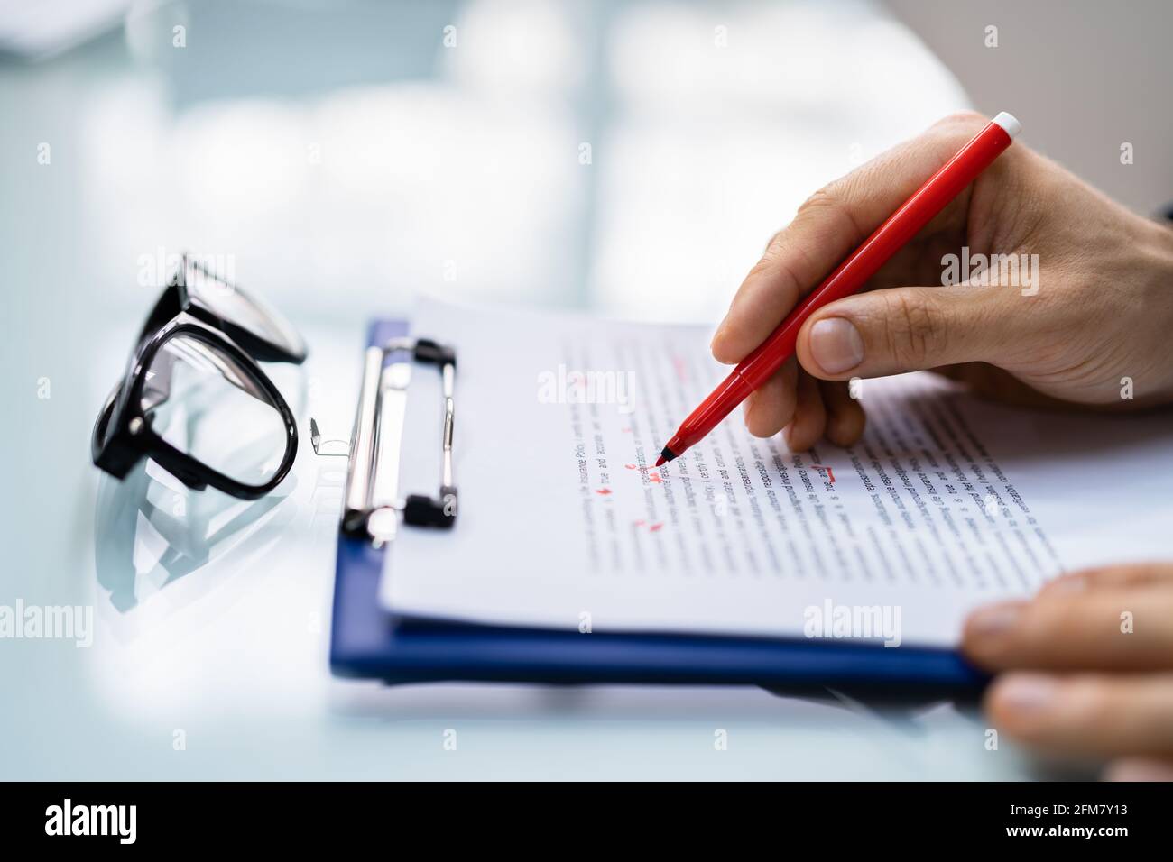 Script Proofreading And Text Grammar Mistake Correction Stock Photo - Alamy