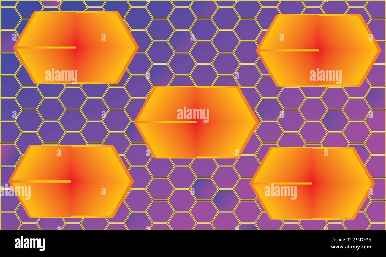 abstract design of honey bee net with big hexagon Stock Vector Image ...