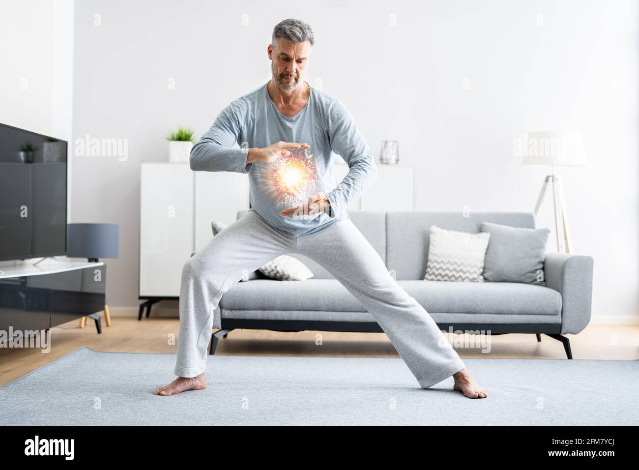 Psychic Hand Healing Energy Light And Reiki Therapy Stock Photo - Alamy