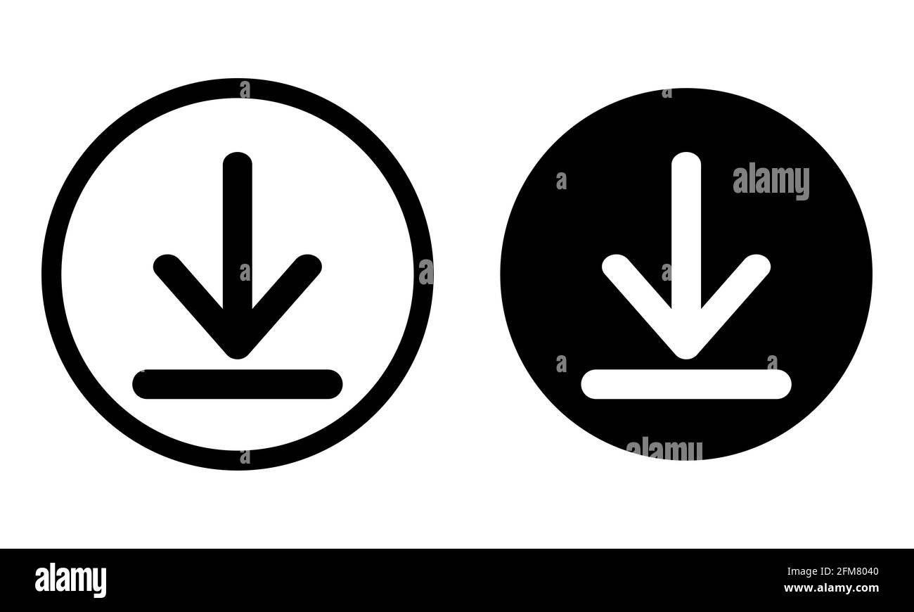 Set of download icons. Simple vector illustration Stock Vector Image ...