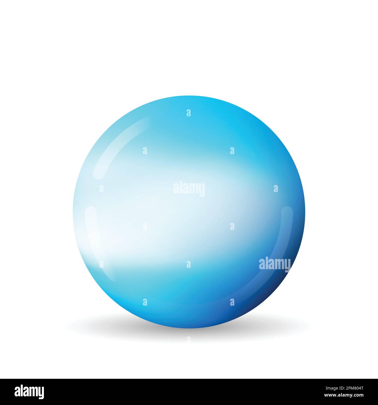 Glass blue ball or precious pearl. Glossy realistic ball, 3D abstract ...