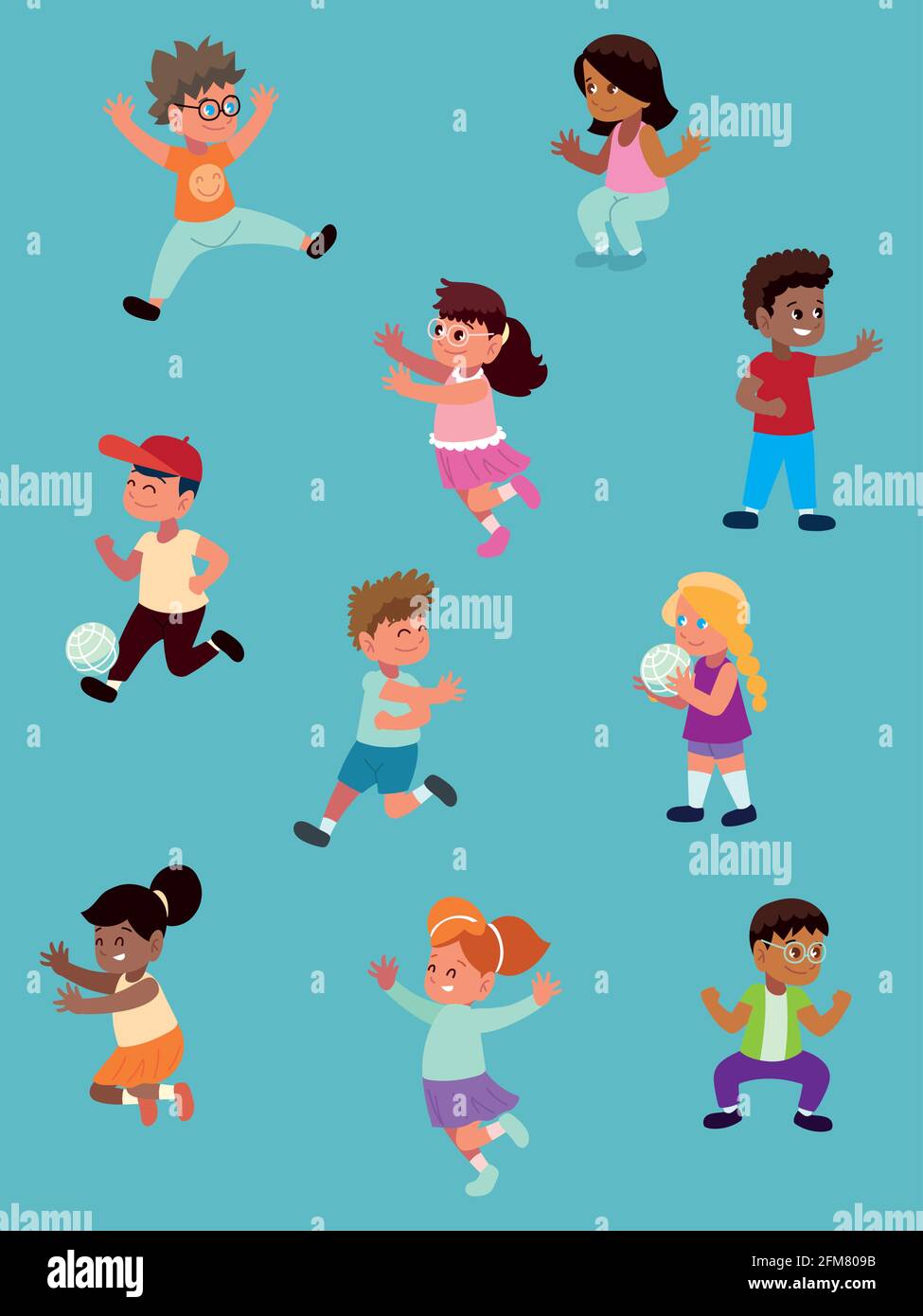 childrens playing cartoon Stock Vector Image & Art - Alamy