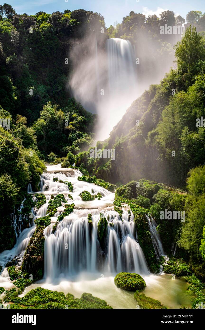 waterfall of marmore open to full flow in May Stock Photo - Alamy