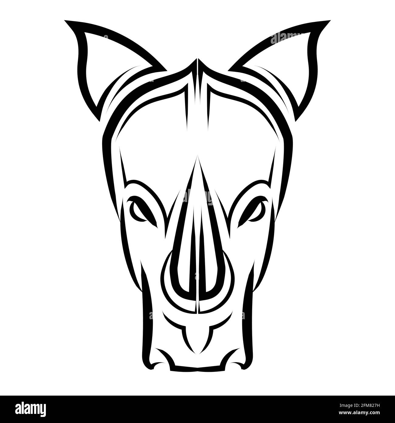 White rhino front view Stock Vector Images - Alamy