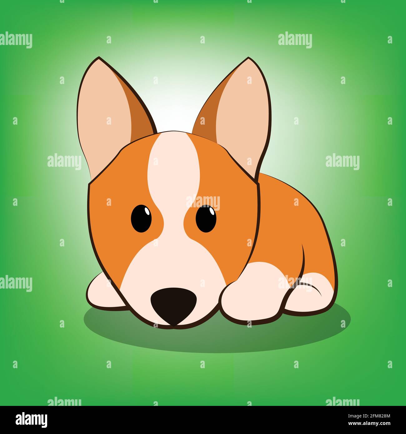Cute Cartoon Vector Illustration of a corgi dog Stock Vector Image ...