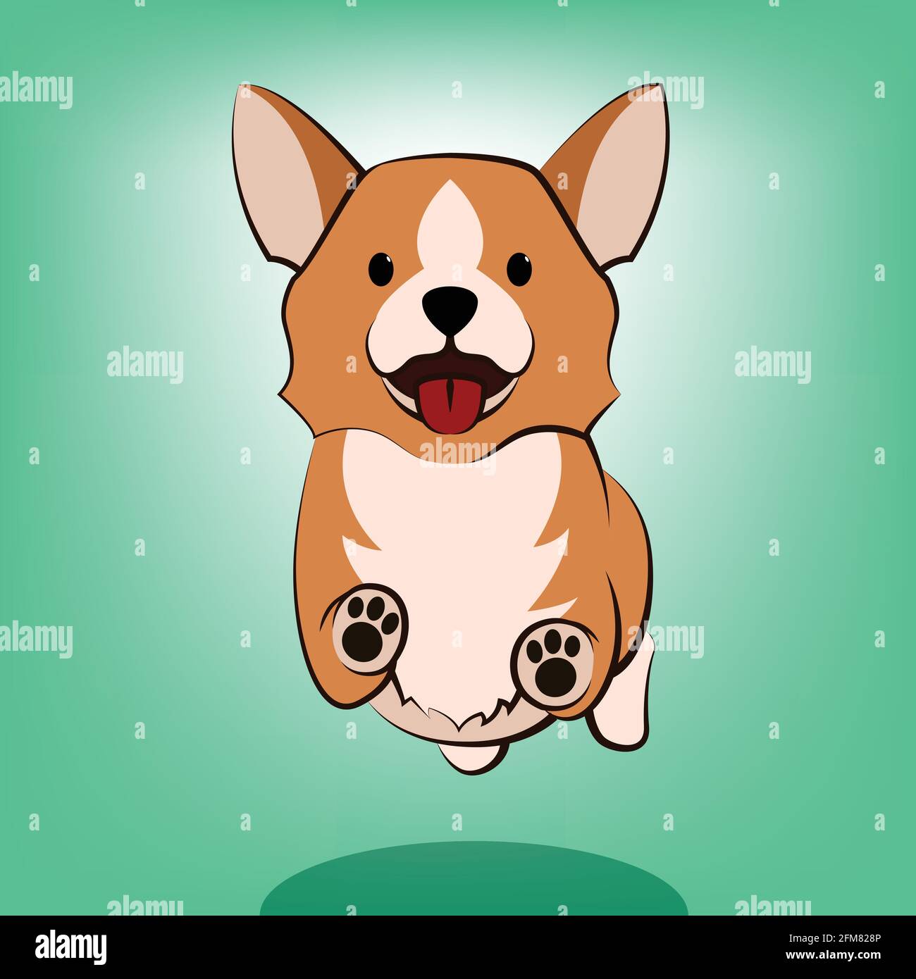 Cute Cartoon Vector Illustration of a corgi dog Stock Vector Image ...