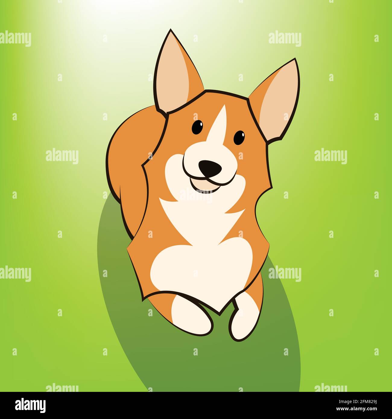 Cute Cartoon Vector Illustration of a corgi dog Stock Vector Image ...