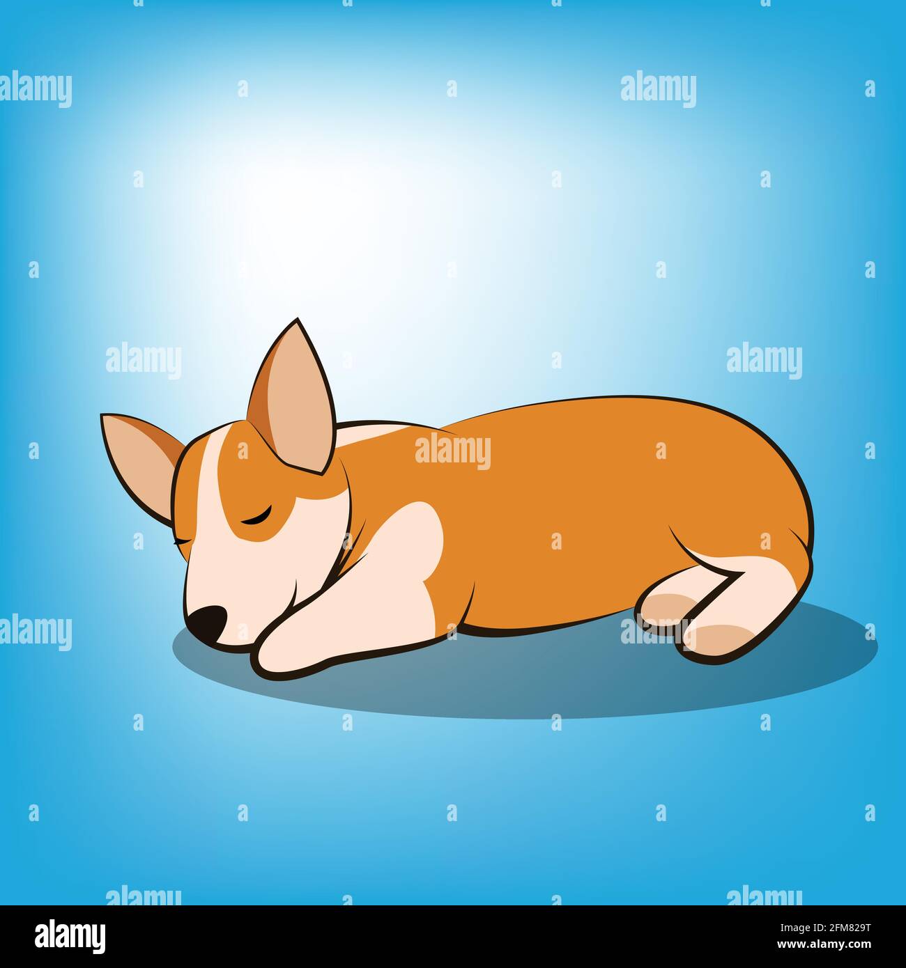 Cute Cartoon Vector Illustration of a corgi dog Stock Vector Image ...