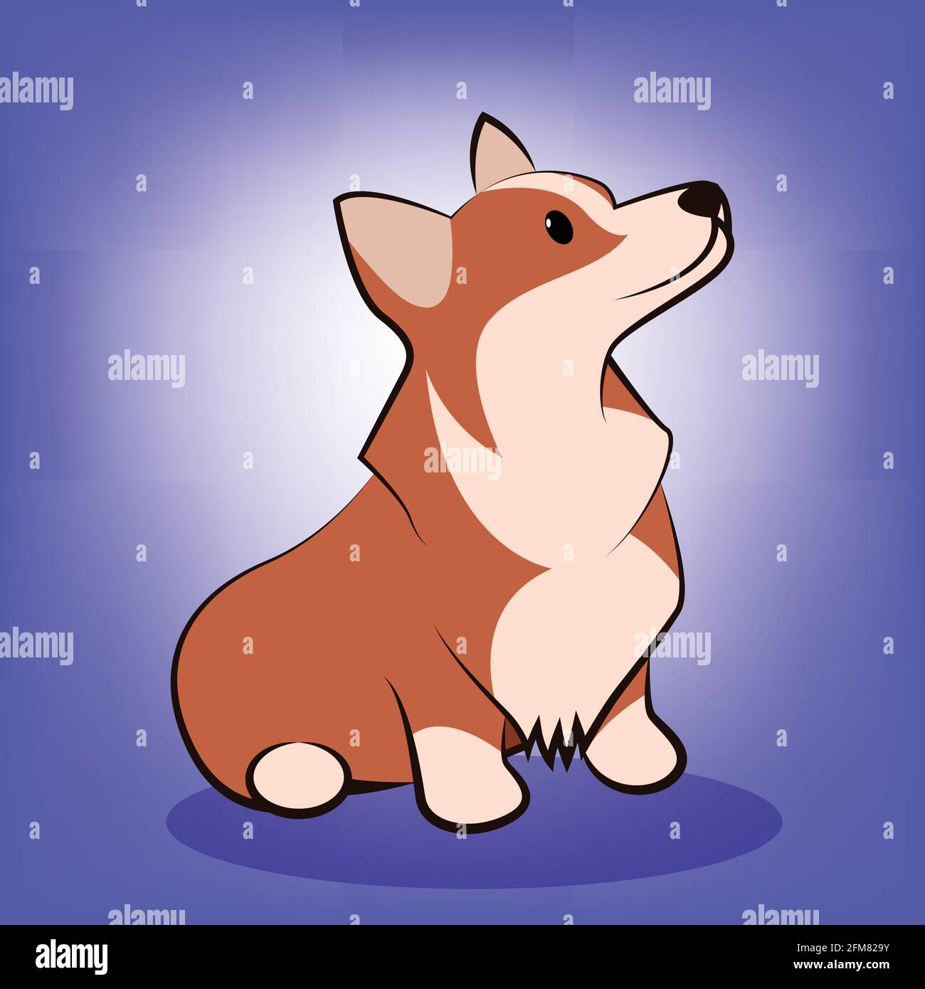 Cute Cartoon Vector Illustration of a corgi dog Stock Vector Image ...