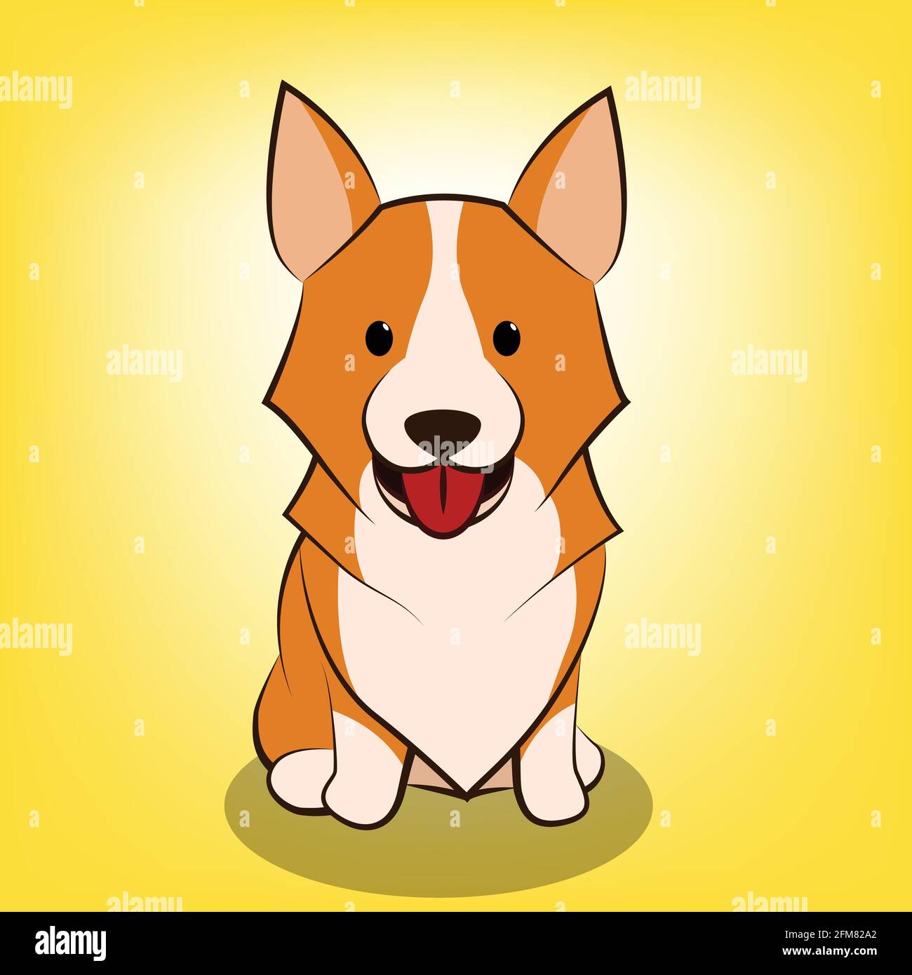 Cute Cartoon Vector Illustration of a corgi dog Stock Vector Image ...