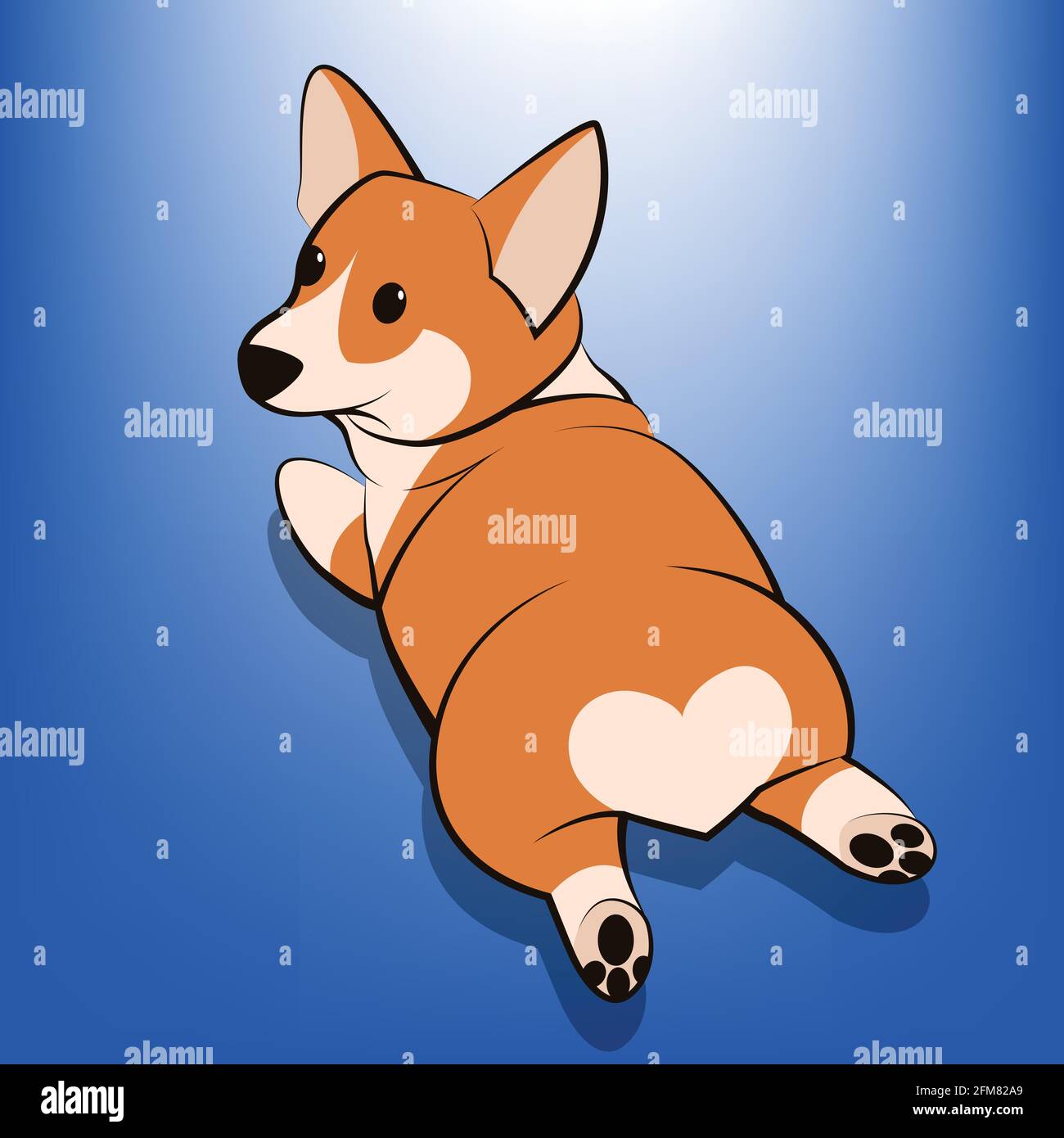 Cute Cartoon Vector Illustration of a corgi dog Stock Vector Image ...