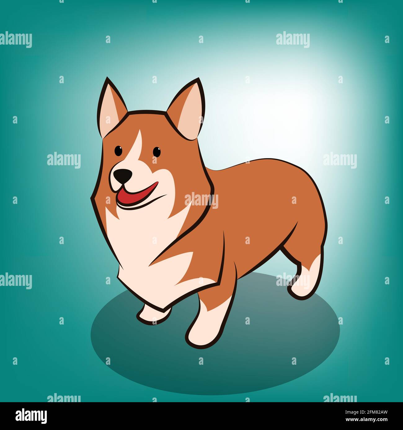 Cute Cartoon Vector Illustration of a corgi dog Stock Vector Image ...