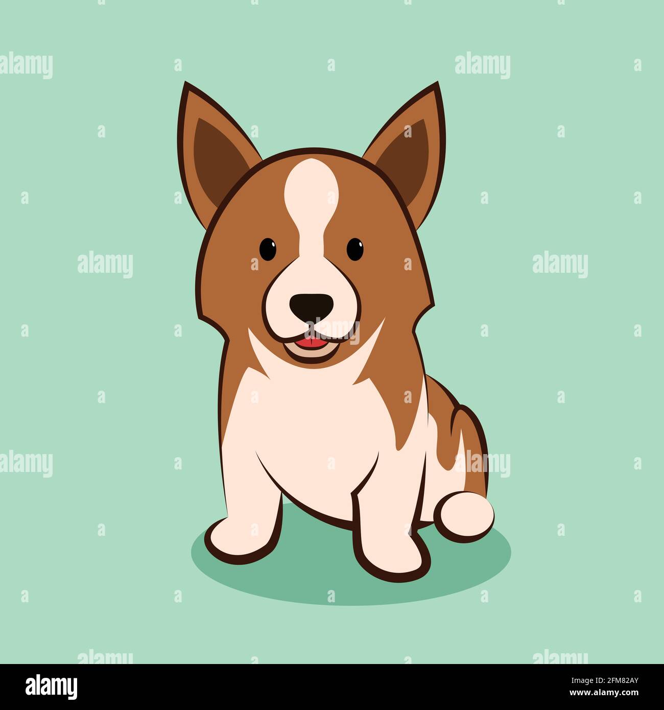 Cute Cartoon Vector Illustration of a corgi dog Stock Vector Image ...