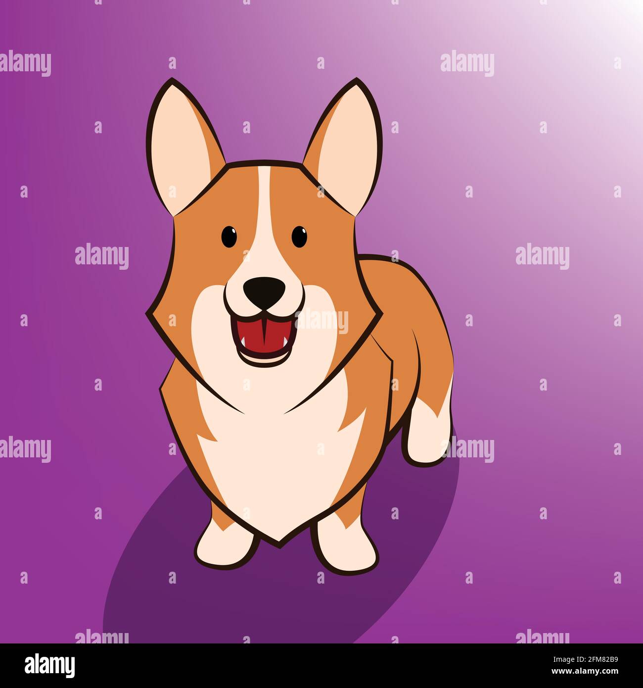 Cute Cartoon Vector Illustration of a corgi dog Stock Vector Image ...