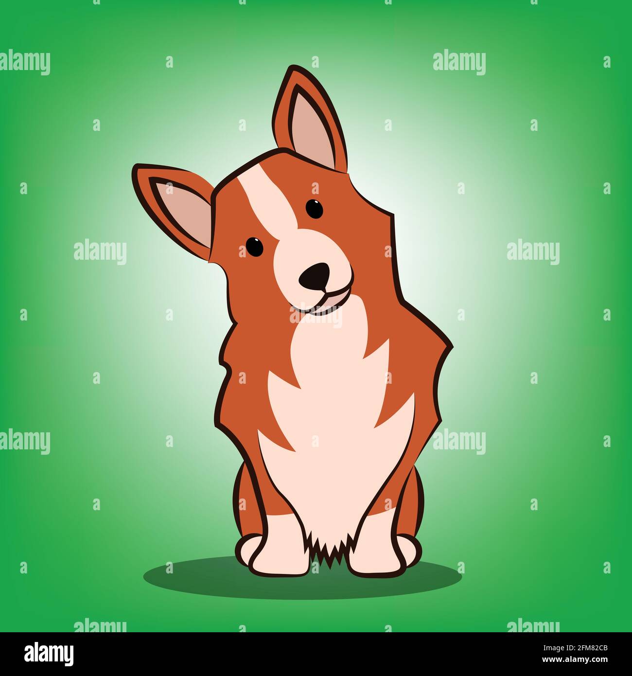 Cute Cartoon Vector Illustration of a corgi dog Stock Vector Image ...