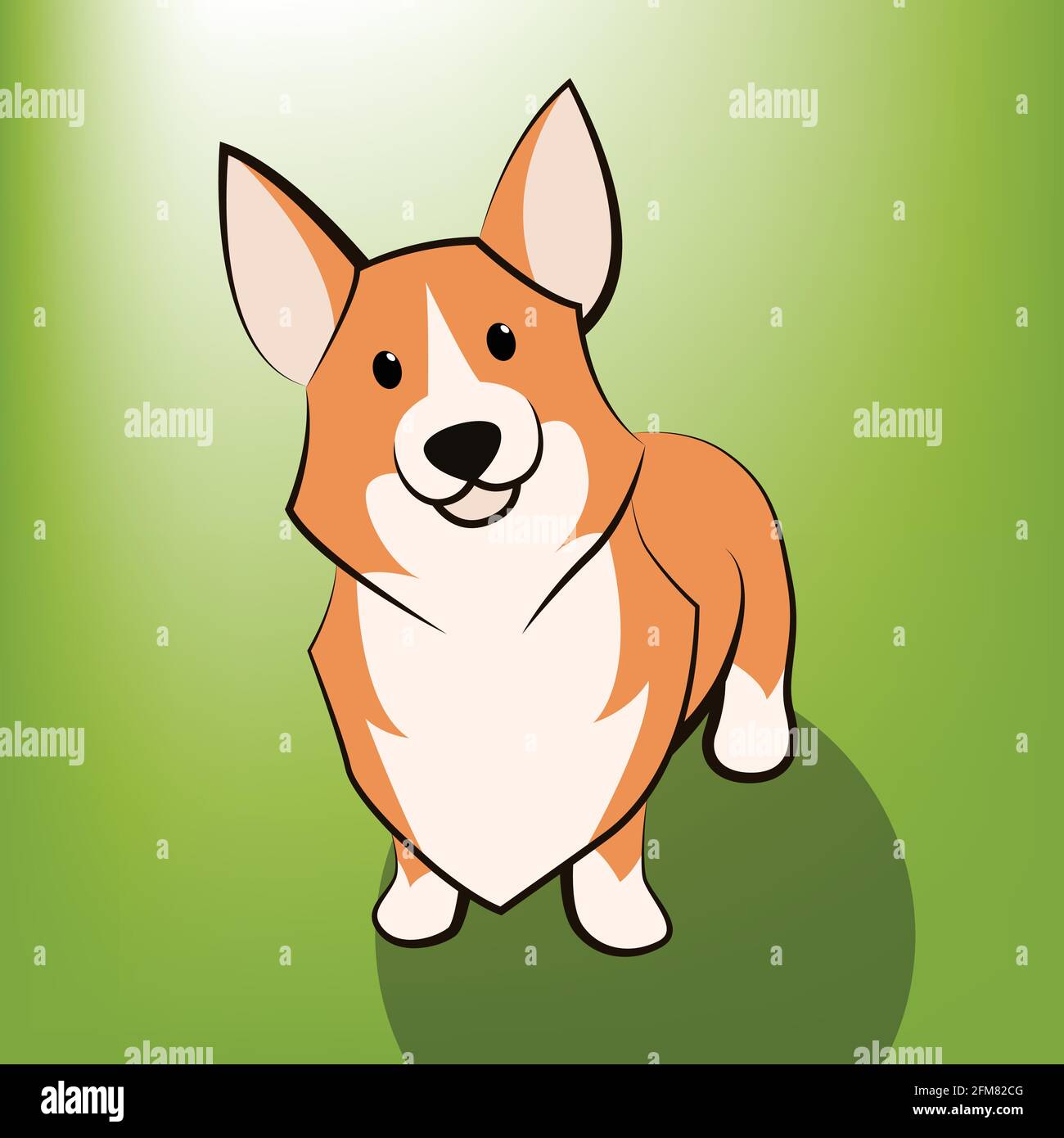 Cute Cartoon Vector Illustration of a corgi dog Stock Vector Image ...