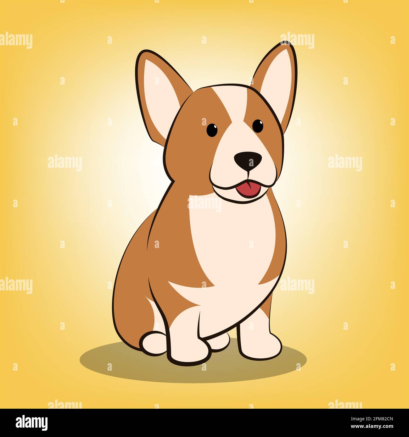 Cute Cartoon Vector Illustration of a corgi dog Stock Vector Image ...