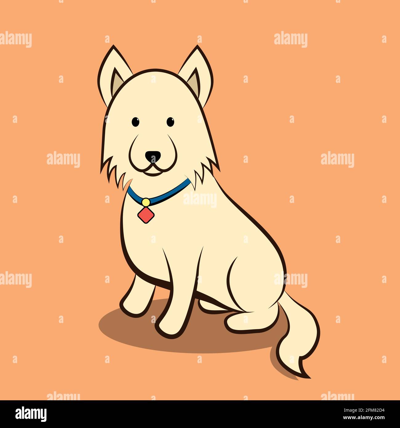 Cute Cartoon Vector Illustration of a dog Stock Vector Image & Art - Alamy