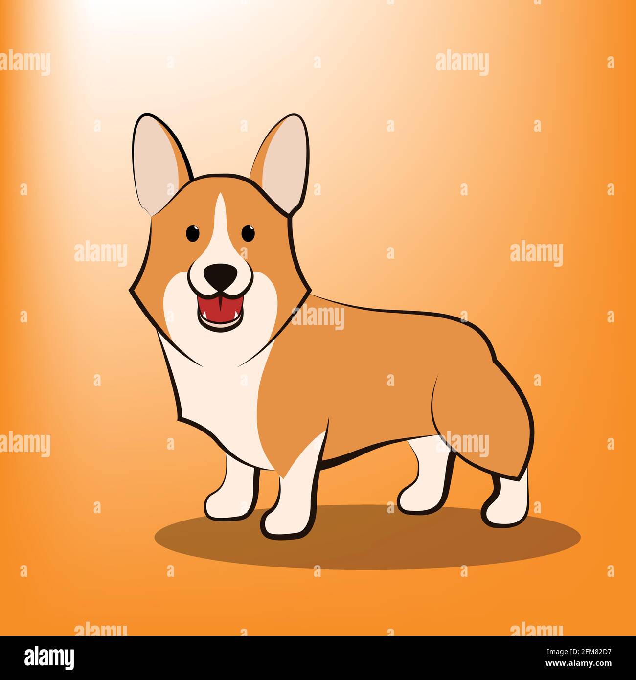 Cute Cartoon Vector Illustration of a corgi dog Stock Vector Image ...