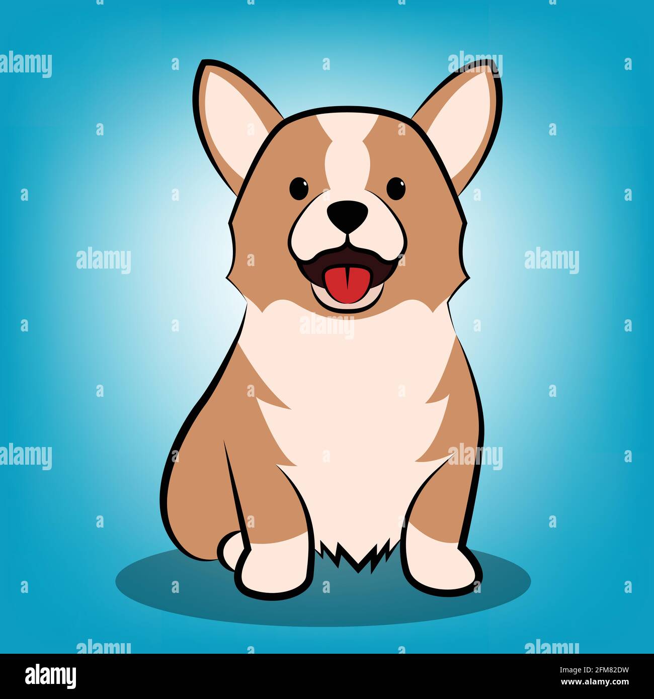 Cute Cartoon Vector Illustration of a corgi dog Stock Vector Image ...
