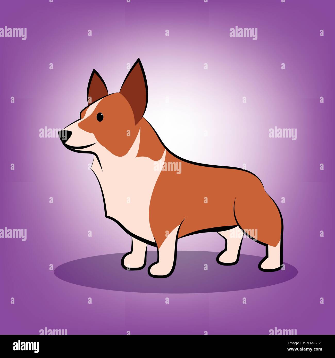 Cute Cartoon Vector Illustration of a corgi dog Stock Vector Image ...