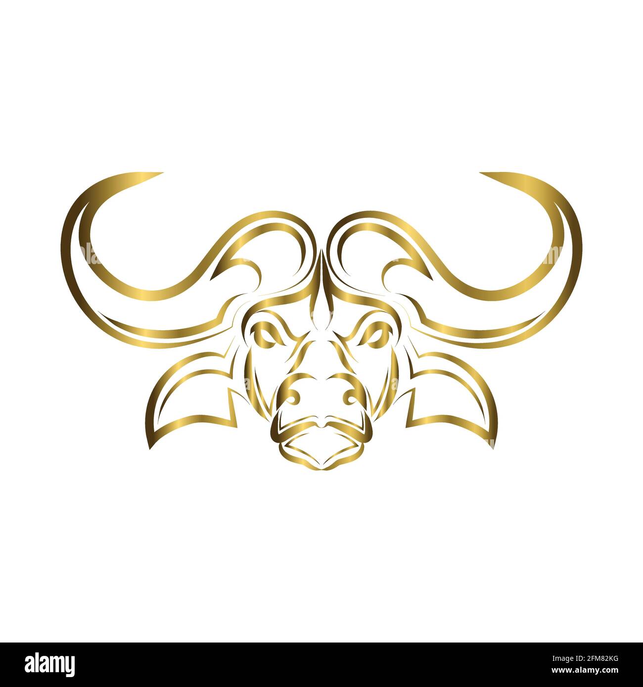 Line art vector of African buffalo head. Suitable for use as decoration ...