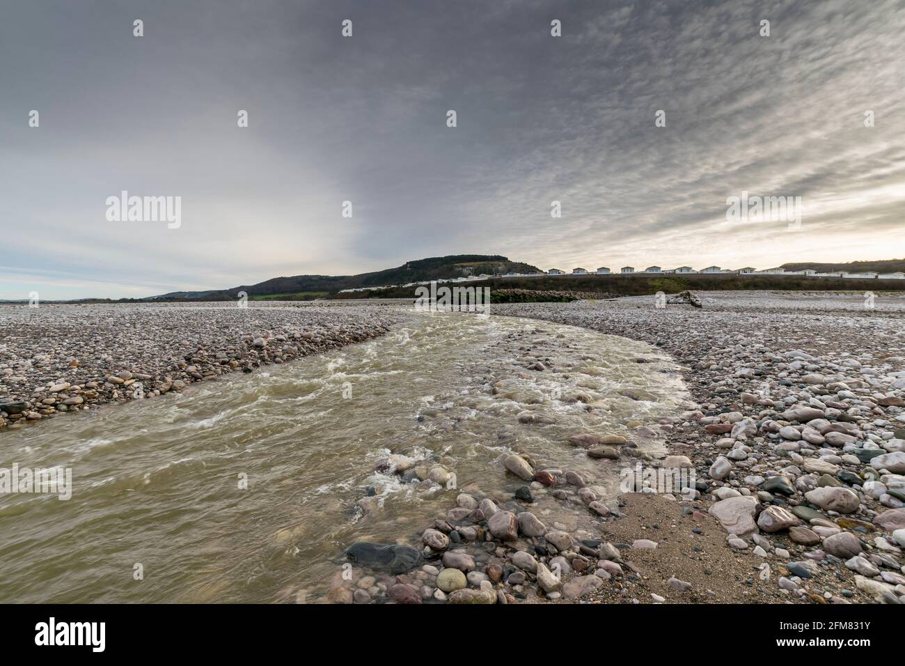 Llanddulas pebble beach in Winter on the North Wales coast Stock Photo ...
