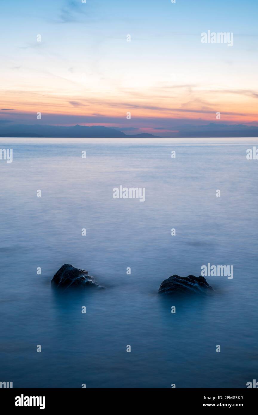 A beautiful abstract seascape from the shore at Dunure, South Ayrshire ...