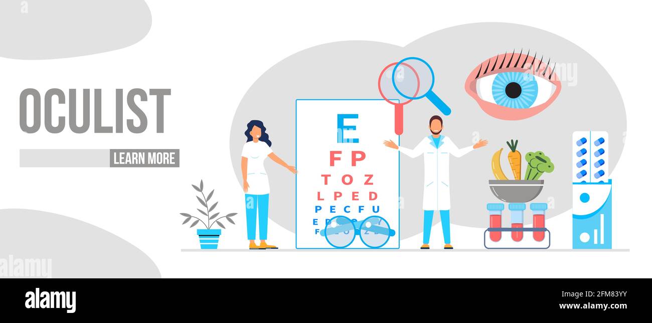 Eye doctor, oculist concept for health care banner, mobile website ...