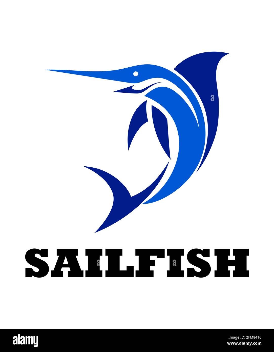 line art Vector illustration on a white background of a sailfish ...