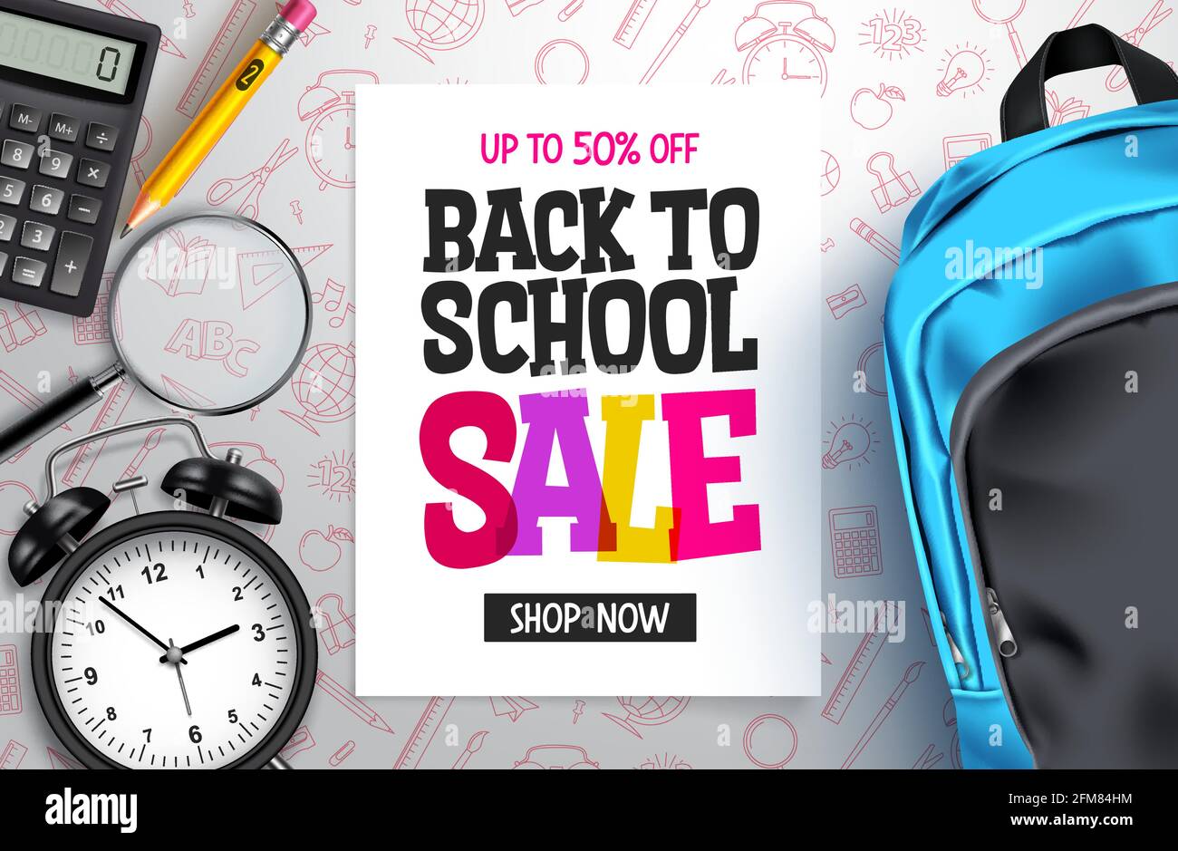 Back to school sale vector banner design. Back to school promotion text ...
