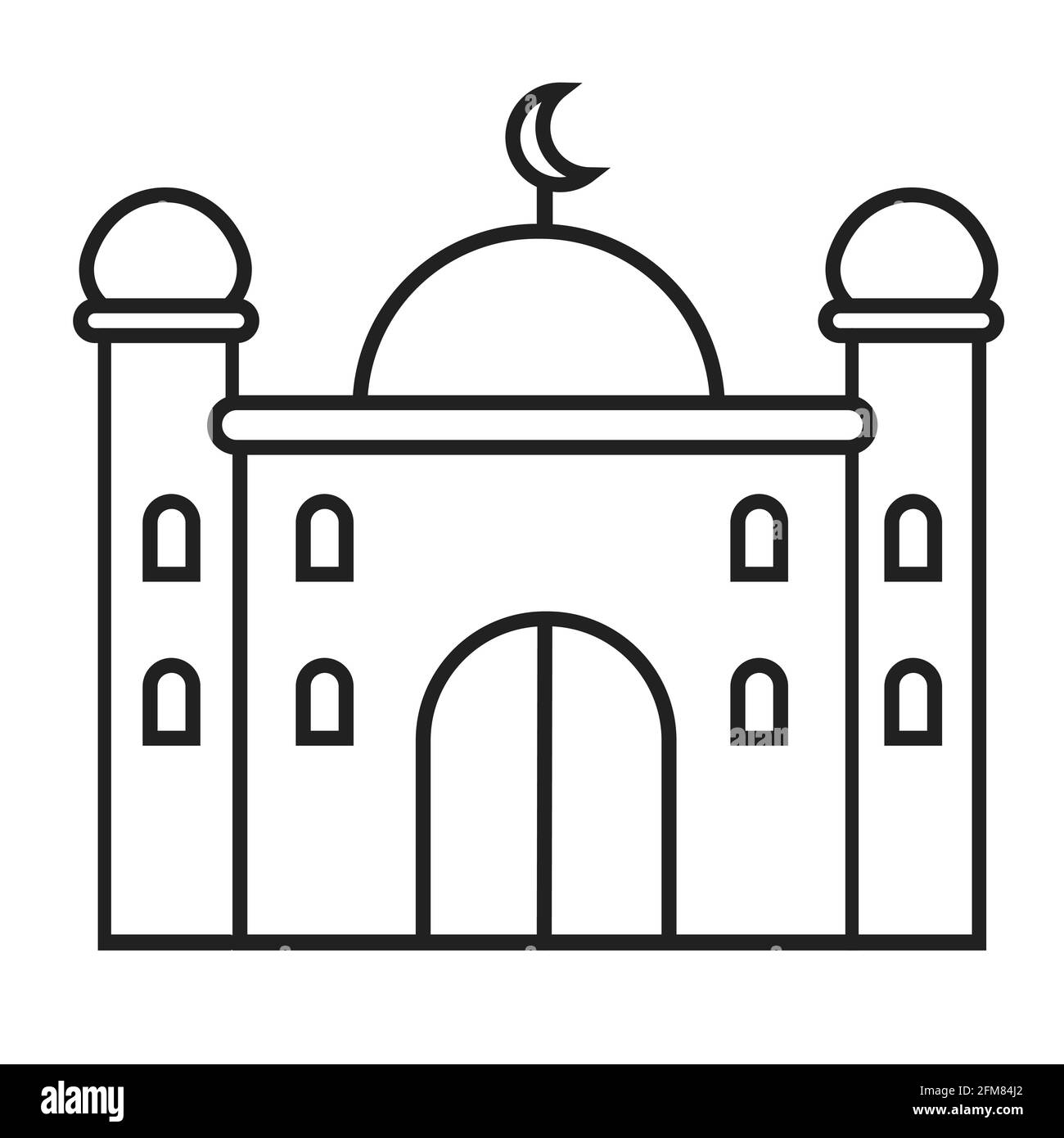 Simple Mosque icon line vector for Ramadan Kareem, Eid al-Adha Islam ...