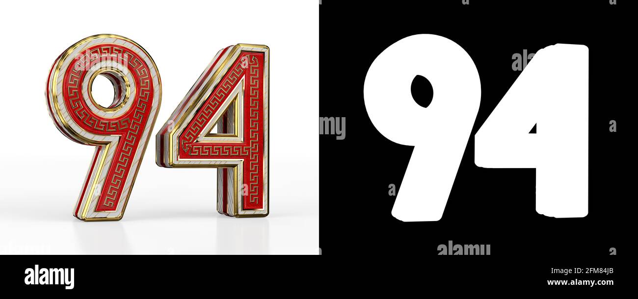 3d number 94 hi-res stock photography and images - Alamy