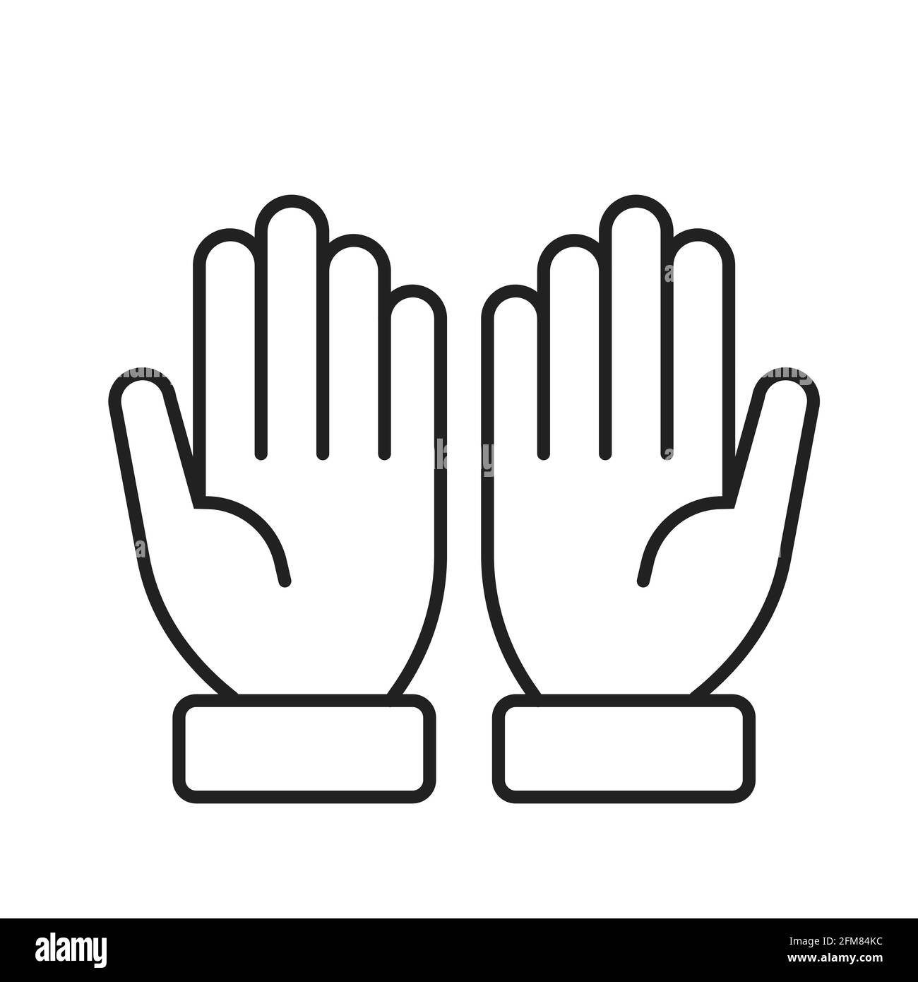 Simple prayer line icon vector. Ramadan, Eid al-Adha Islam sign. Pray ...